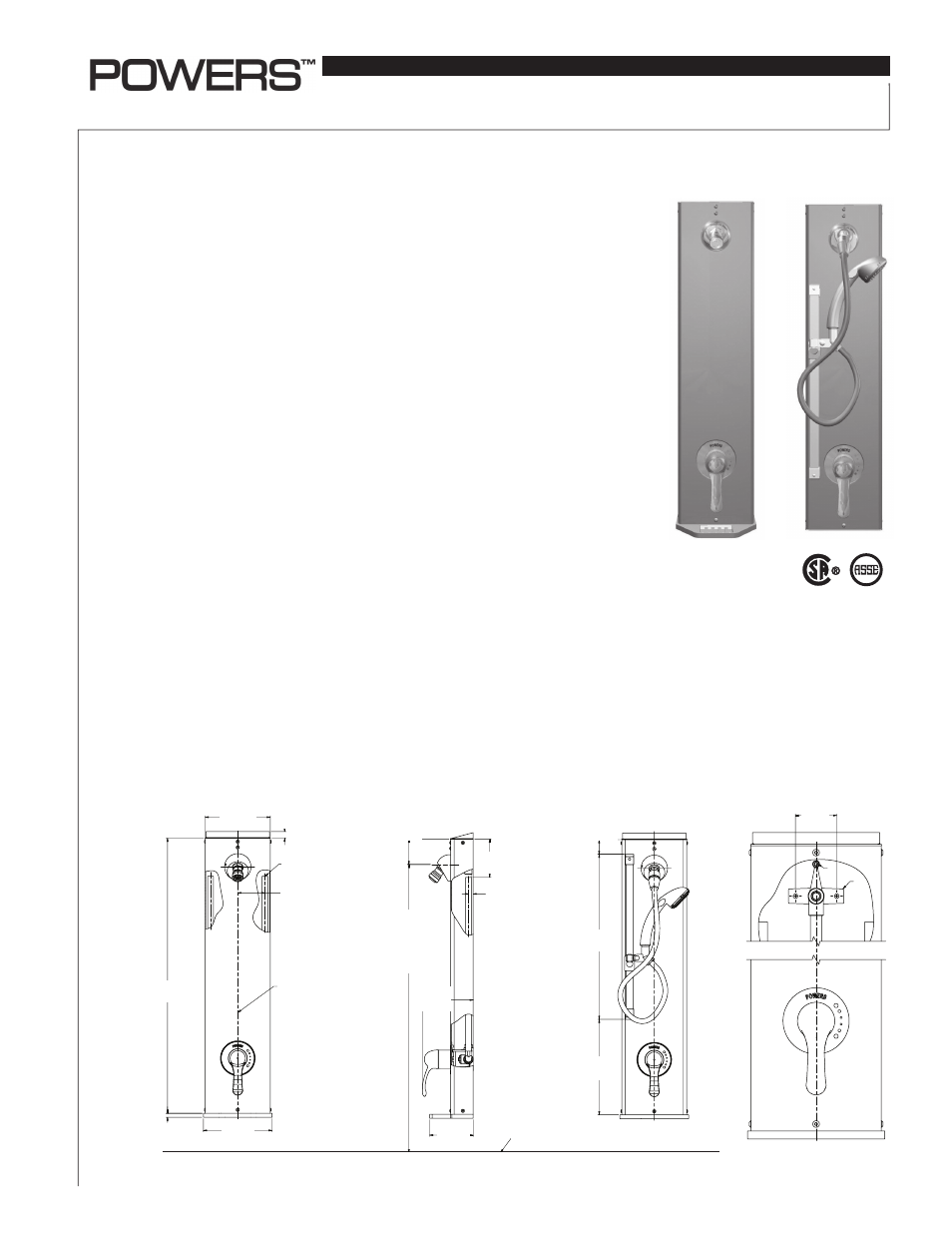 Powers 450-410P HydroPanel II Shower System with HydroGuard PB410 ... Powers 450-410P HydroPanel II Shower System with HydroGuard PB410 ...